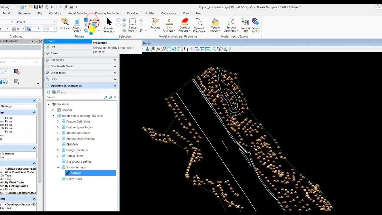 OpenRoads - Import Survey Point with Link Code and Use of Civil Labeler - YouTube