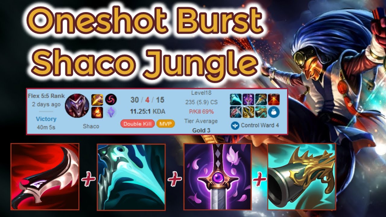Full Lethality Oneshot Shaco Jungle - S12 Ranked [League of Legends ...