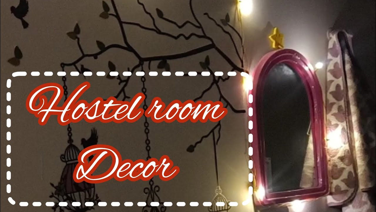 Decorate my hostel room with me|| room decor idea|| GRWM for college ...