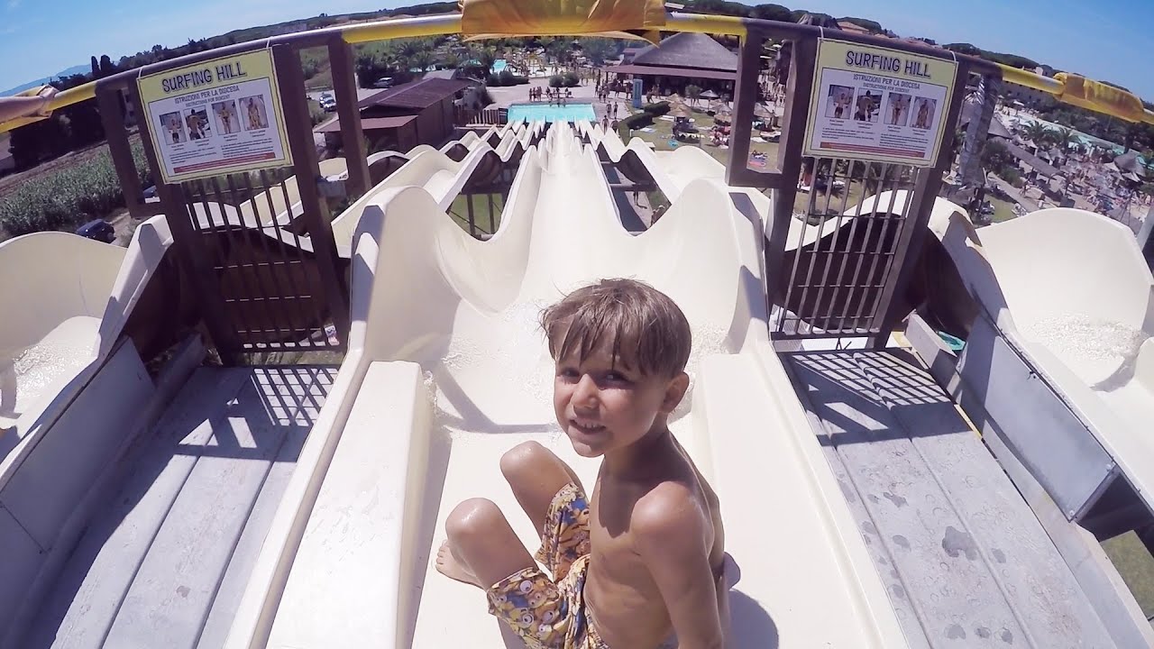Aqua Park Fun Day in Italy ! Jump Slide Splash ! - YouTube