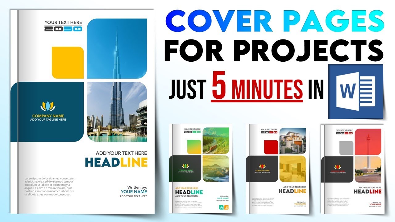 Creating Cover Pages for Projects in Word - YouTube