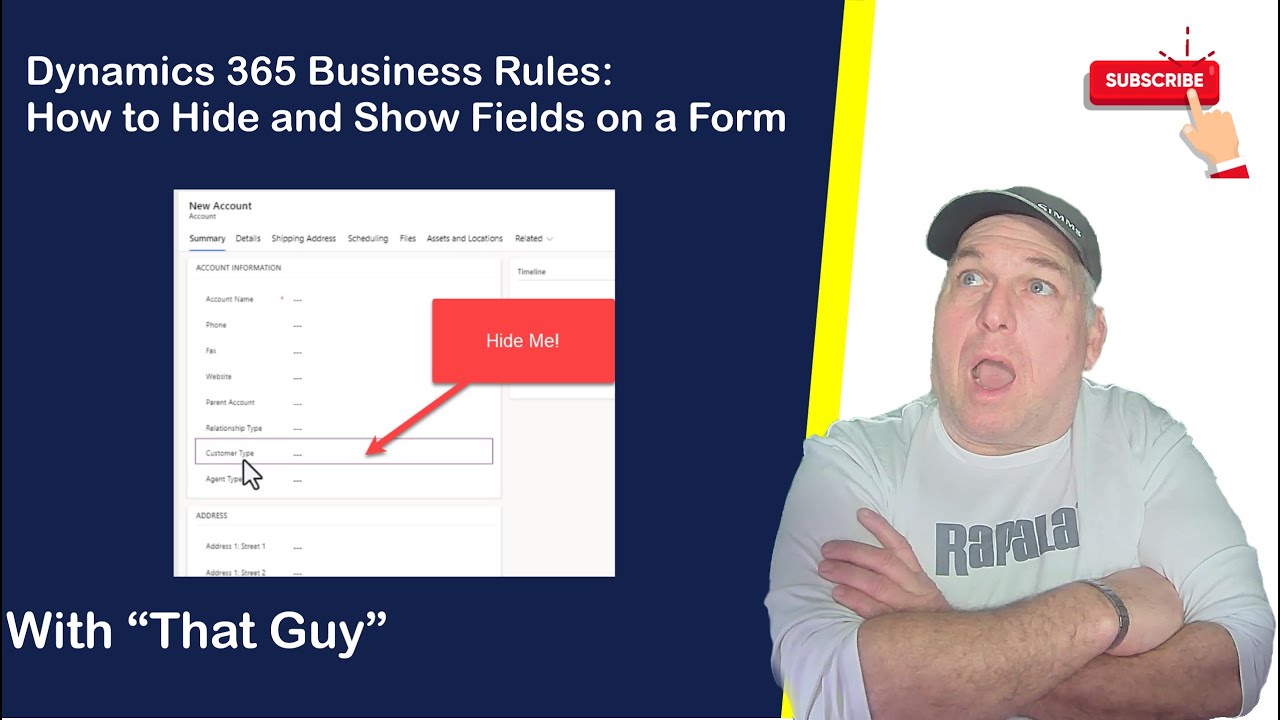 Dynamics 365 Business Rules How To Hide And Show Fields On A Form Youtube