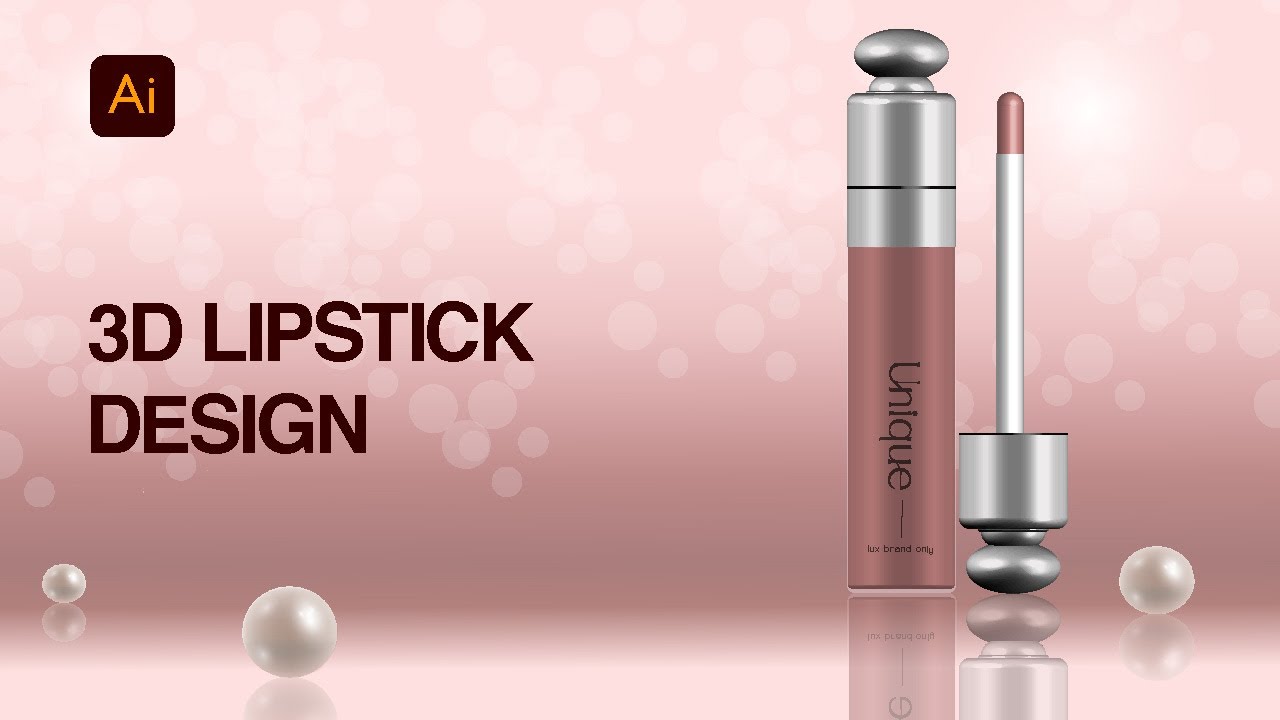 Adobe Illustrator Tutorial How to Design 3D lipstick. Learning 3D ...