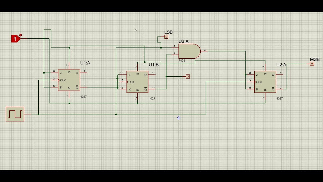 MOD 6 ASYNCHRONOUS DOWN COUNTER USING JK FLIP FLOP YouTube