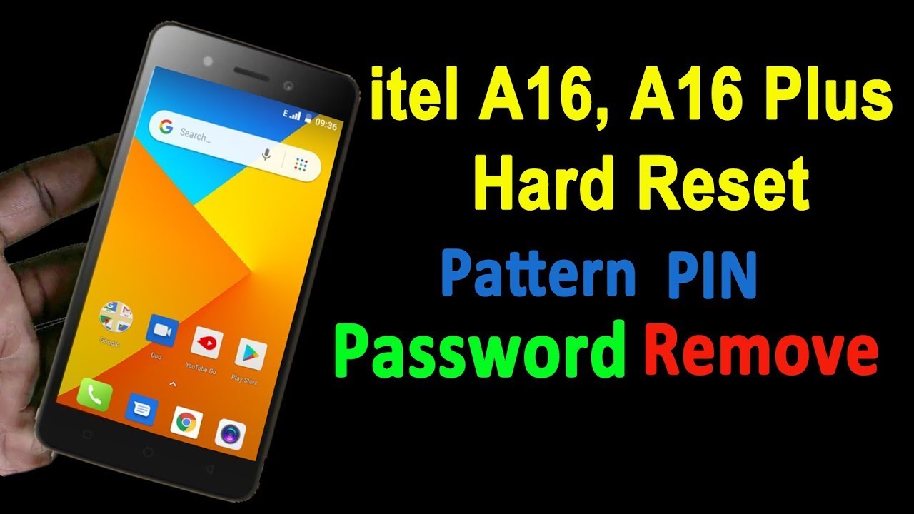 itel a16, a16 plus unlocking || itel a16 hard reset forgotten screen lock 2024 - YouTube