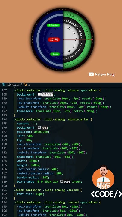 Analog And Digital Clock Design Htmlcssjs Webdesign Naiyannoor Leagueoflegends Csstricks