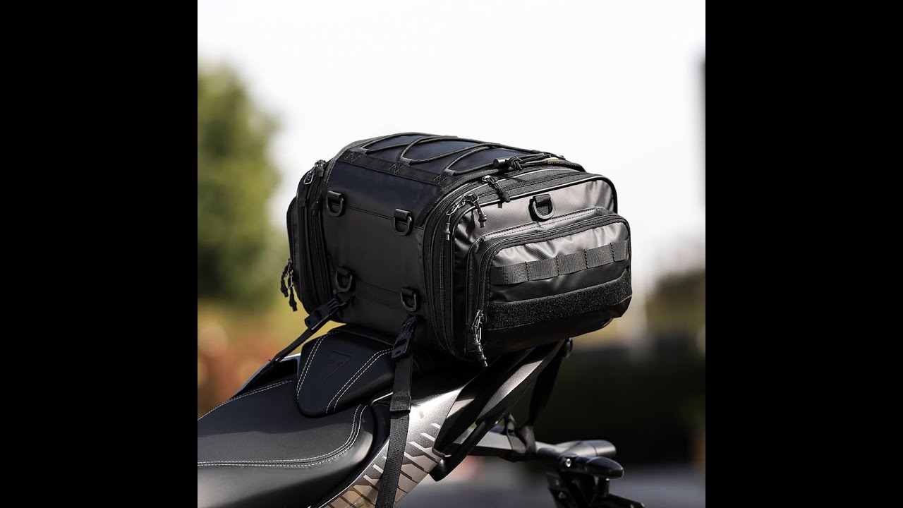 Rhinowalk Expandable Motorcycle Tail Luggage Bag MT4026 - YouTube