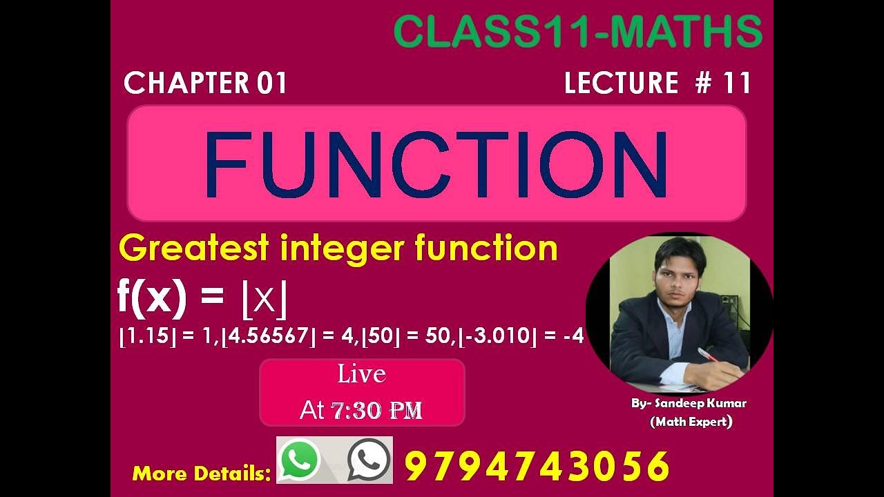 Greatest Integer Function Function Class 11th Math Function 5160