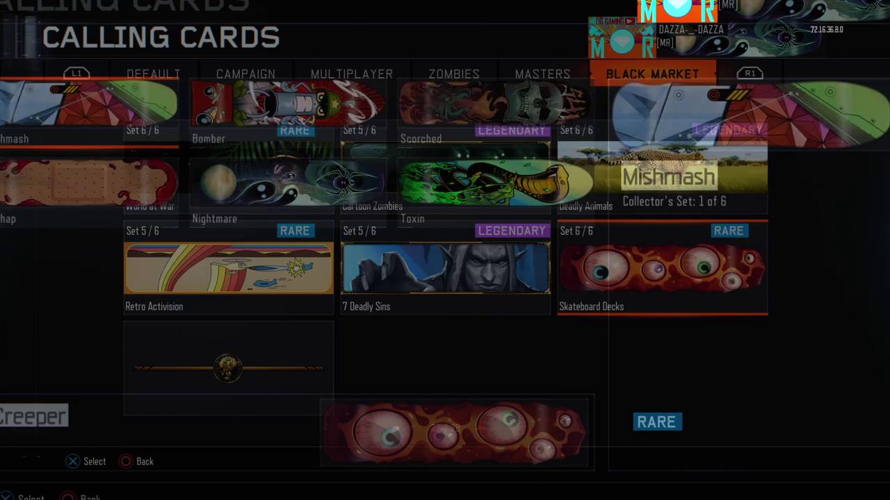 BO3|All Black Market SKATEBOARD DECKS Calling Cards - YouTube