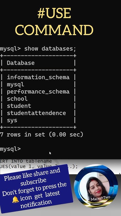 USE COMMAND | USE COMMAND IN MYSQL | USE COMMAND in DBMS - YouTube