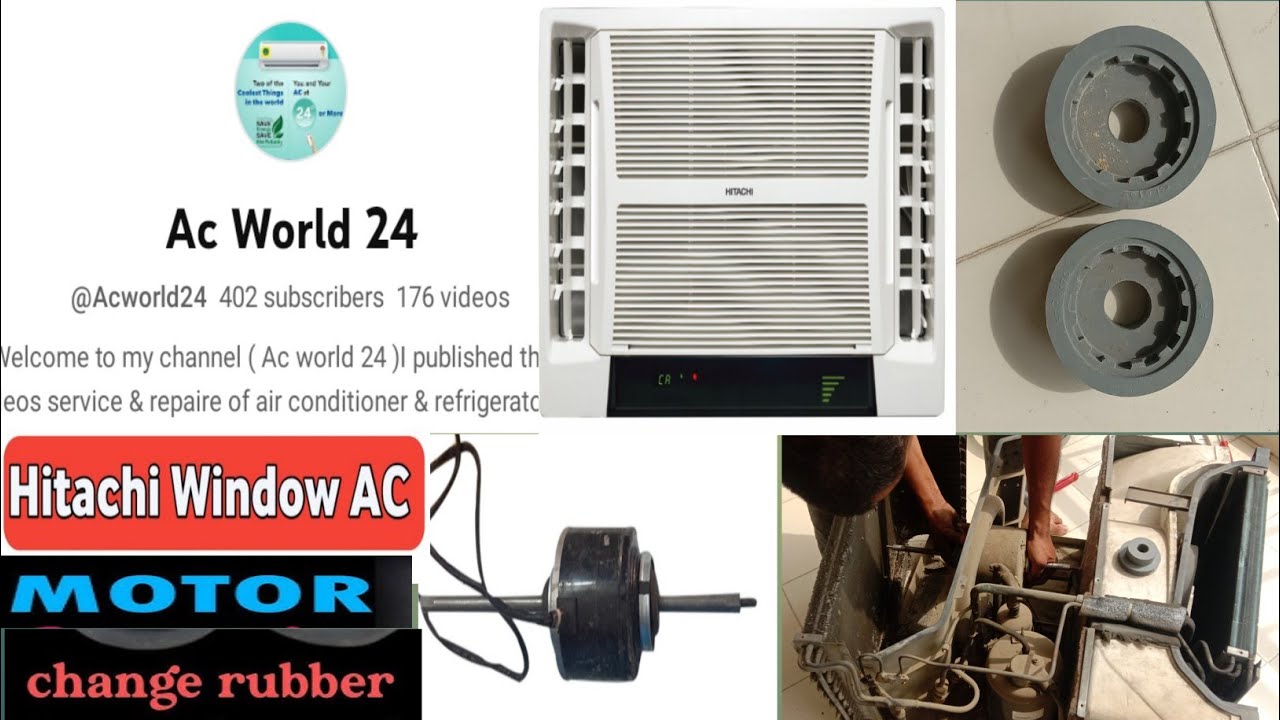 😱😱Hitachi window ac😱😱 Noise problem😱😱 Motor Rubber change viral video😱😱 ...