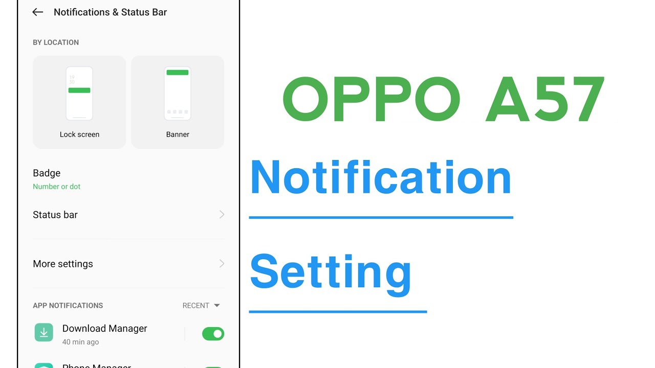 OPPO A57 Notification Setting Setup - YouTube
