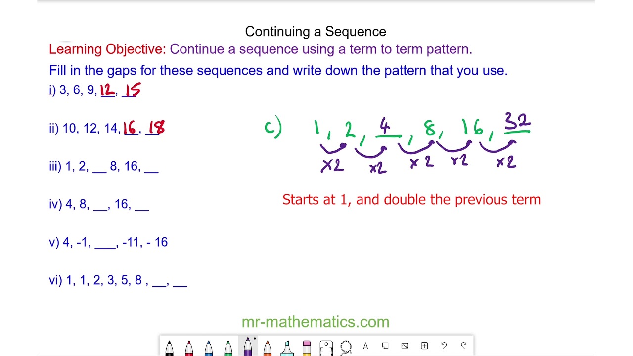 Describing Term to Term Sequences | Mr Mathematics - YouTube