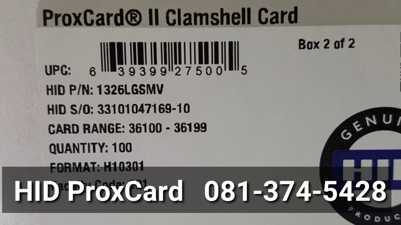 บัตรHID PROXCARD ll clamshell card 081-374-5428 - YouTube