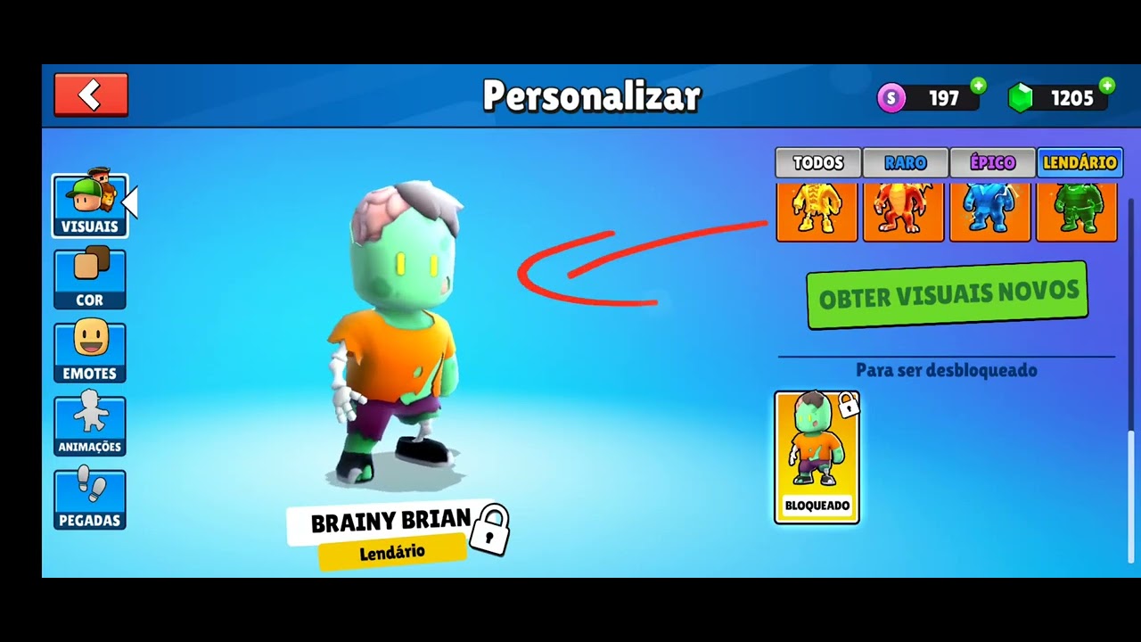Nova skin Brainy Brian do Stumble Guys!!!! - YouTube