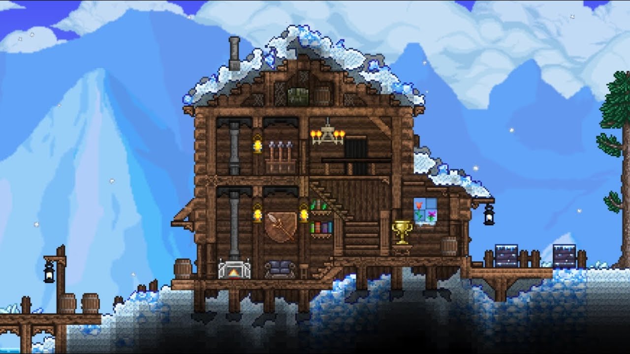 Building a Lakeside Cabin - Terraria 1.4.4 - YouTube