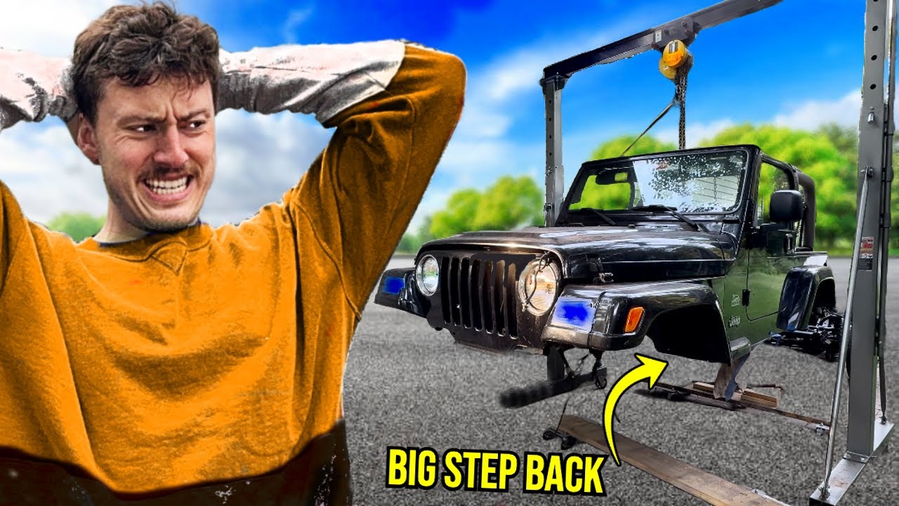 I Built a Crane To Repair My Low Mileage Jeep - YouTube