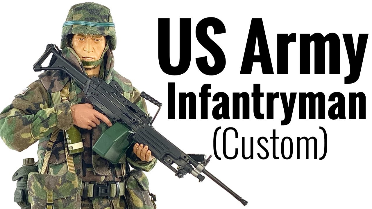 US Army Automatic Rifleman 12inch Custom Figure - YouTube
