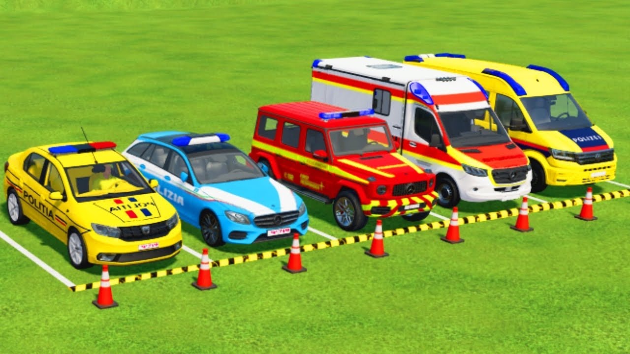 TRANSPORTING ALL POLICE CARS and AMBULANCE EMERGENCY VEHICLES WITH ...