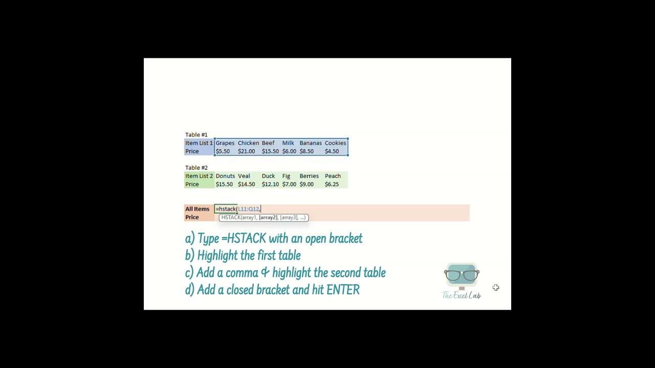 How to use HSTACK in Microsoft Excel | The Excel Lab #microsoft #excel #tutorial #course #hstack ...