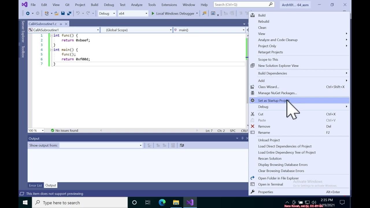 Stepping Through the Code in Visual Studio - Architecture 1001: x86-64 Assembly - YouTube