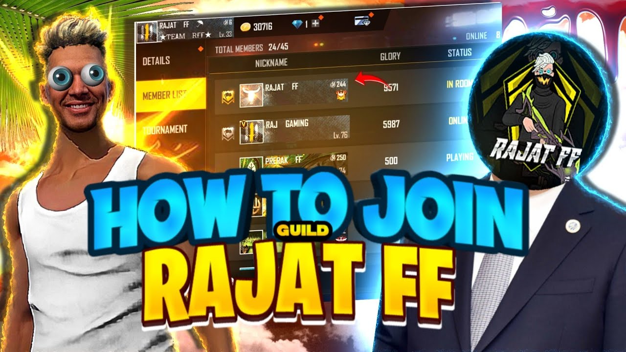 HOW TO JOIN RAJAT FF GUILD || BEST CHANCE FOR GIVEWAY & ESPORTS PLAYER ...