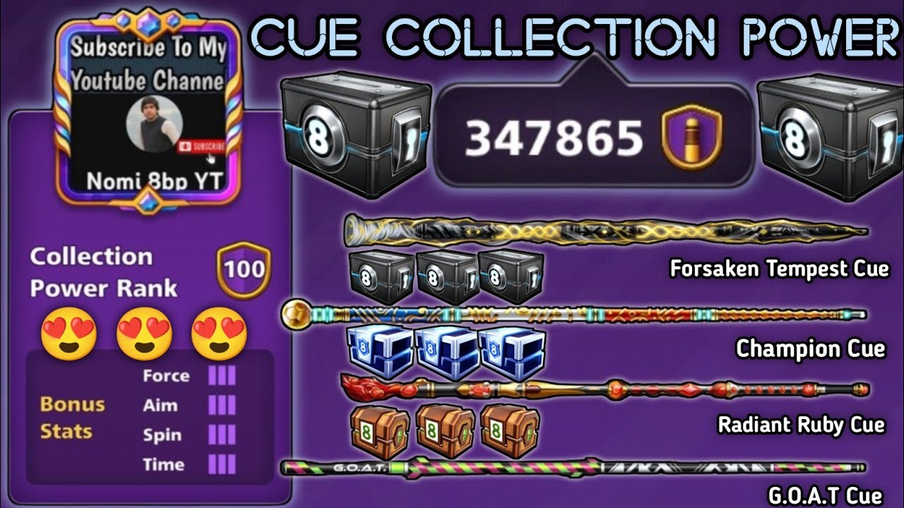 8 Ball Pool " 347800 Cue Collection Points " 😍😍😍 | 100 CCP BlackDiamond ...