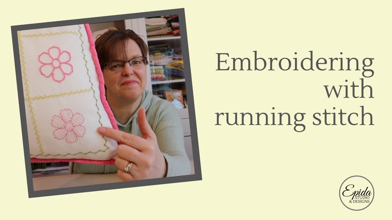 Embroidering with running stitch - YouTube