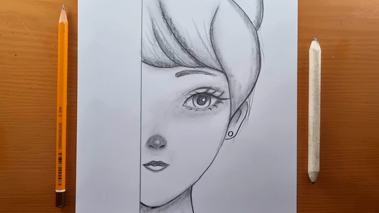 Come disegnare una bella ragazza con il disegno a matita passo dopo ...