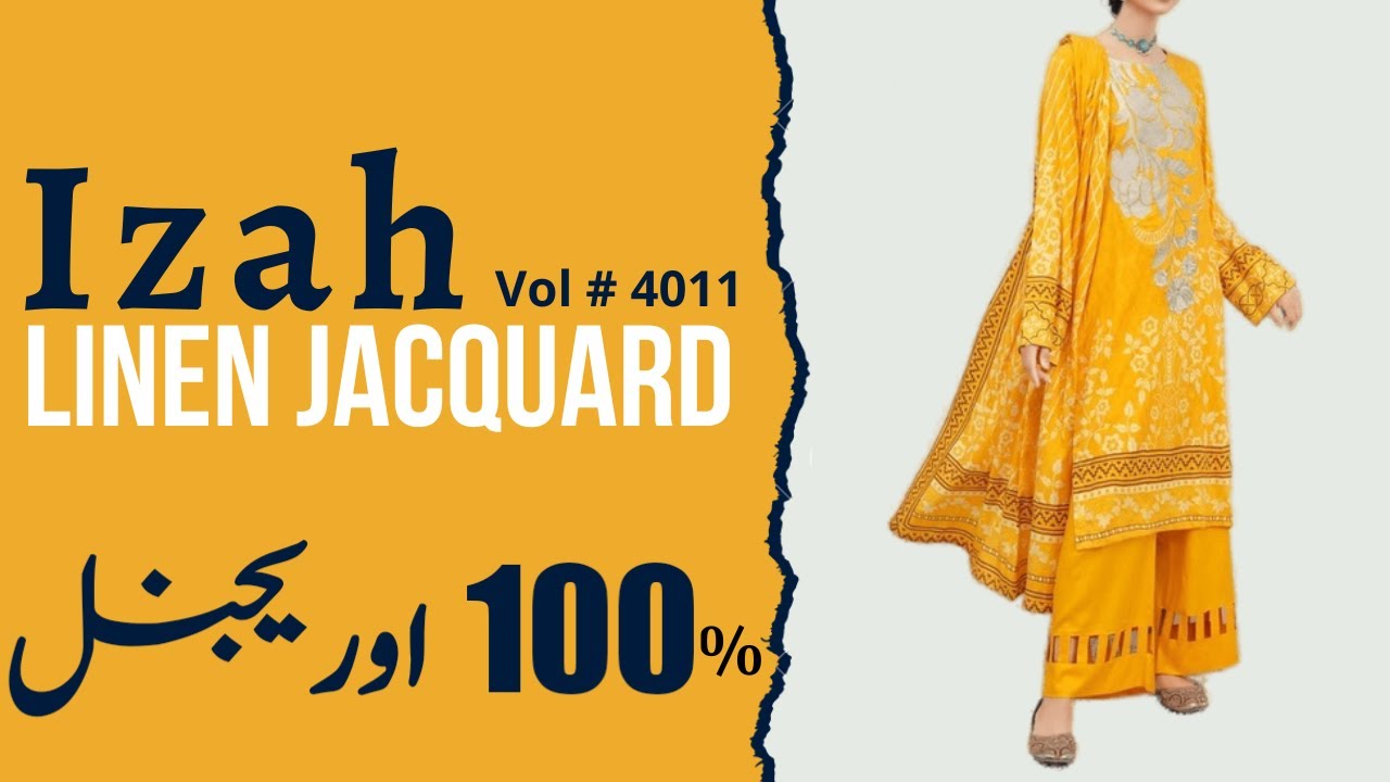 Izah Digital Linen Jacquard | Original Embroidered Designer Suit ...