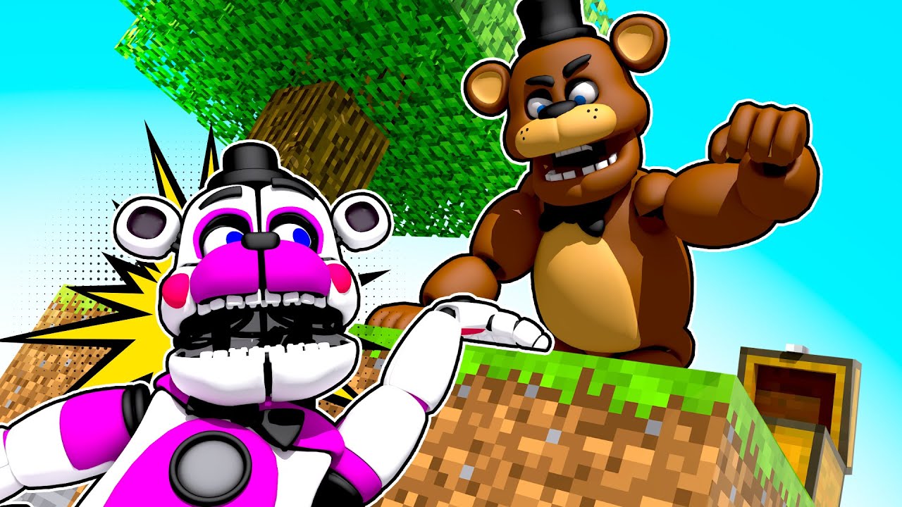 Freddy and Funtime Freddy Play ONE BLOCK SKYBLOCK in Minecraft - YouTube