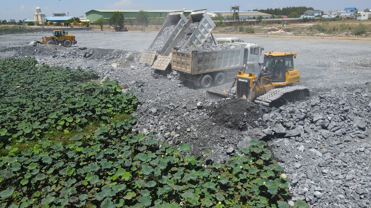 Incredible! Nice Technique Operator Bulldozer, Wheel Loader Pushing ...