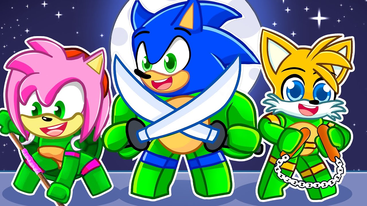 Becoming NINJA TURTLES with Sonic, Tails, & Amy in Roblox! - YouTube