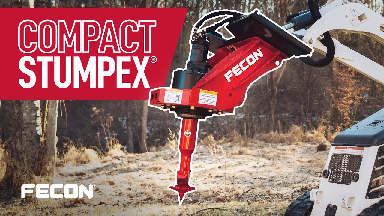 Fecon Compact STUMPEX® | Mini Skid Steer Stump Grinder - YouTube