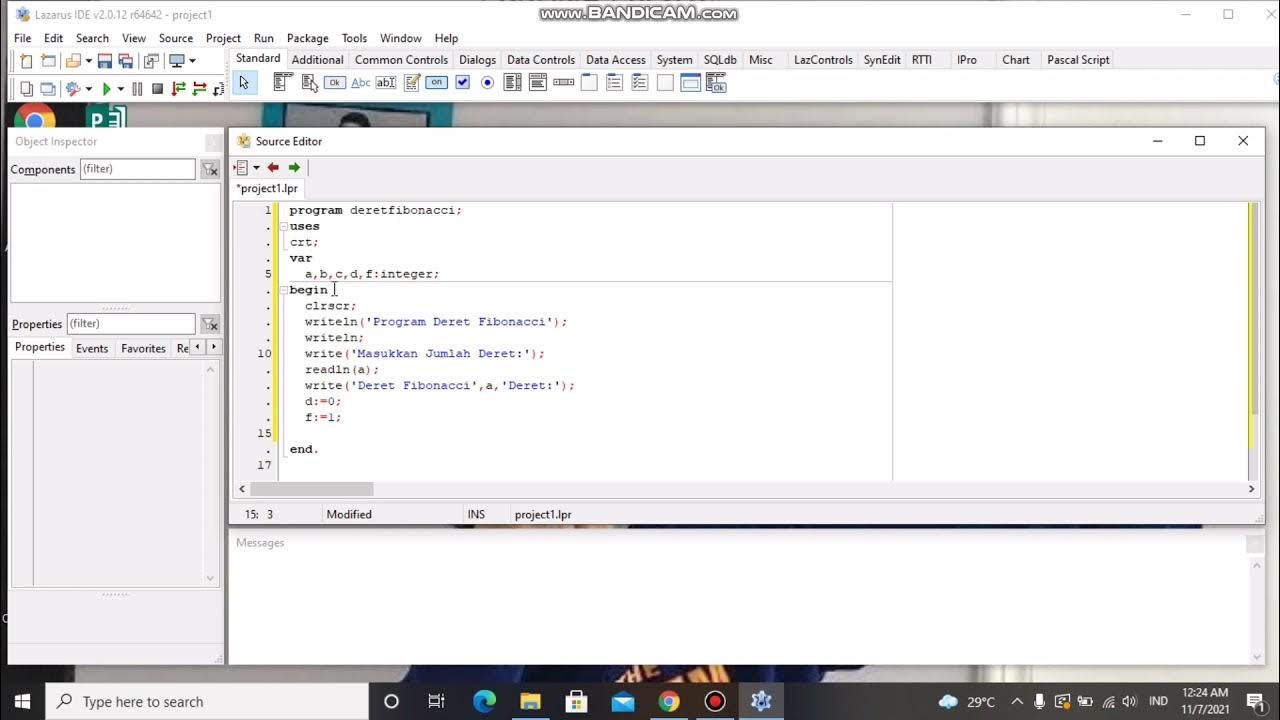 Menampilkan Deret Fibonacci Menggunakan For? | Pascal - YouTube