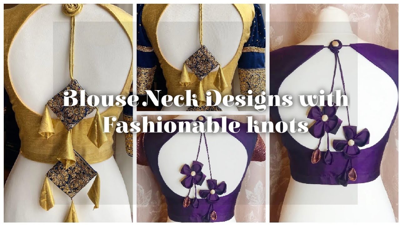 Blouse Neck design with Fashionable knots -68 || Blouse Neck Designs ...