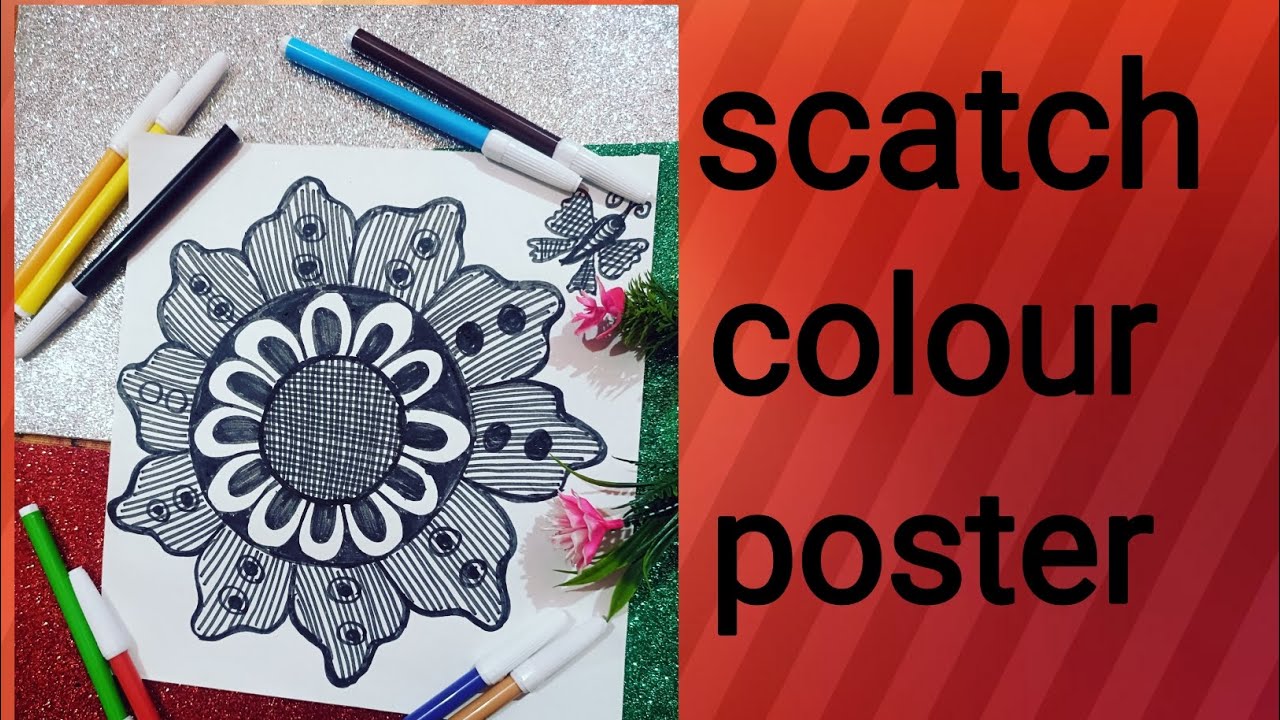scatch poster making..#diy#creative #viral#viralvideo#drawing#painting# ...