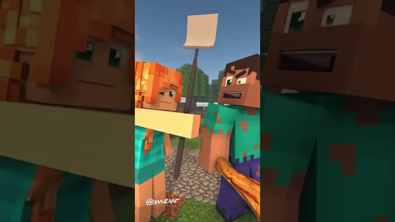 Alex helps Steve Minecraft Anim Steve and Alex #Shorts - YouTube
