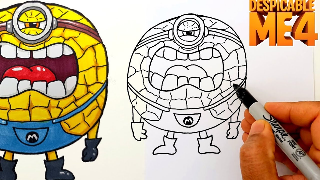 How to Draw Mega Minion Jerry | Despicable Me 4 - YouTube