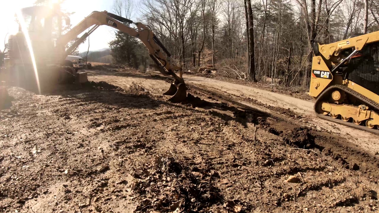 Reshaping A Drainage Ditch On Our Property - YouTube