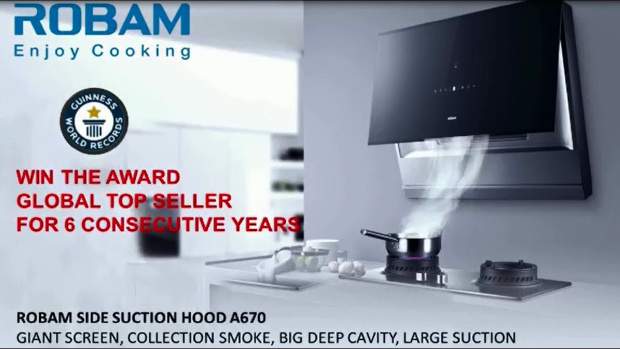 Robam A670 90cm Powerful Side Suction Wall Mounted Cooker Hood. - YouTube
