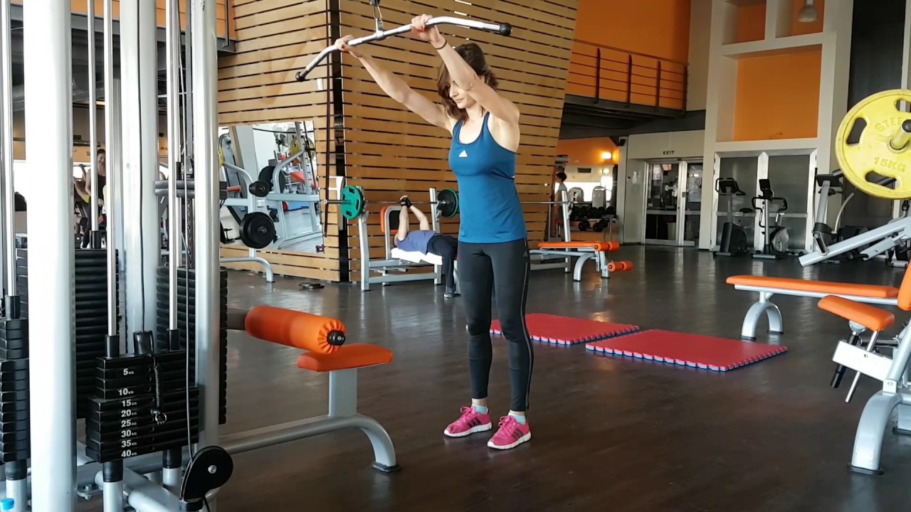 Straight arm pull down - YouTube