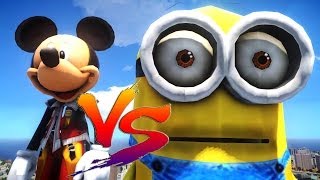 MICKEY MOUSE VS MINIONS EPIC BATTLE - YouTube