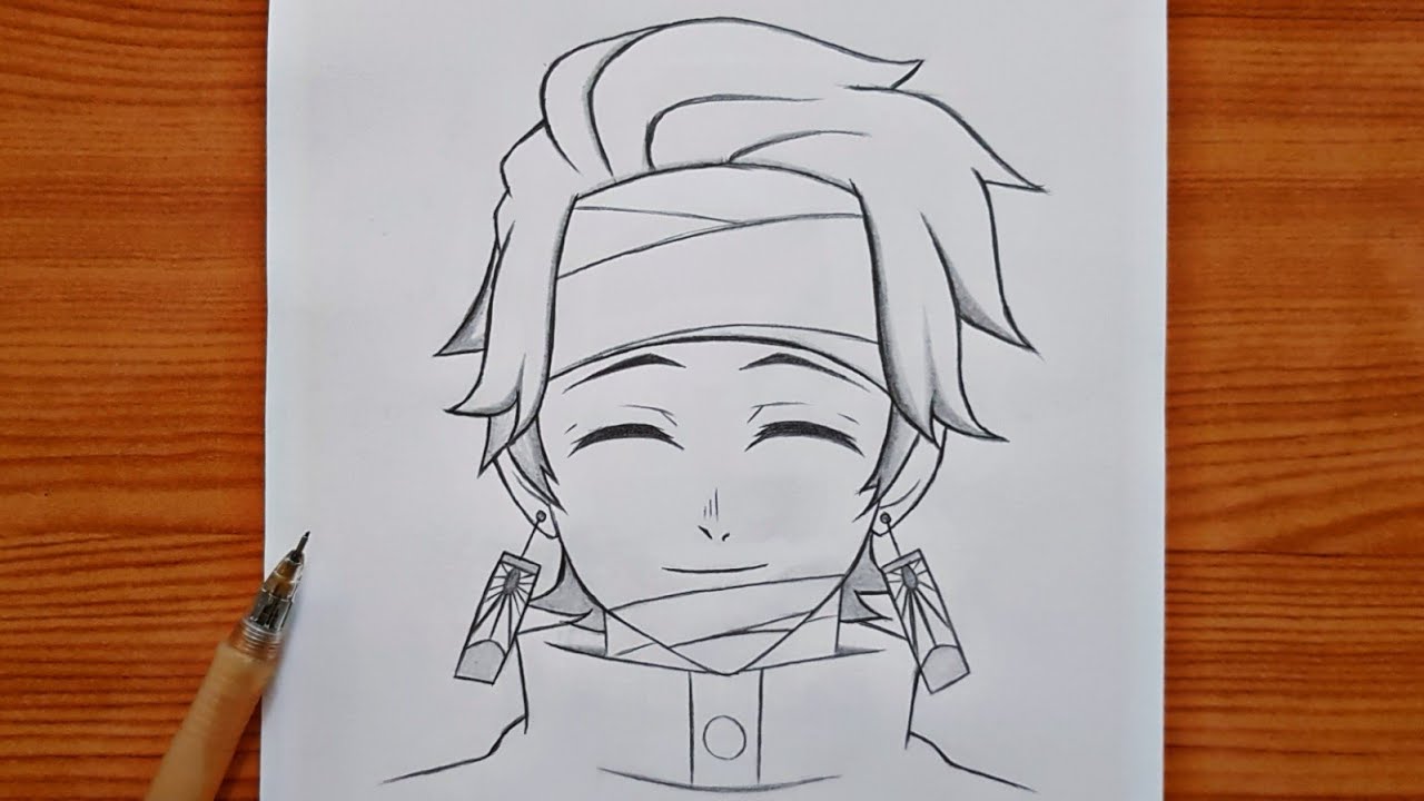 How to draw Tanjiro Kamado ( Demon Slayer ) | Tanjiro step by step ...