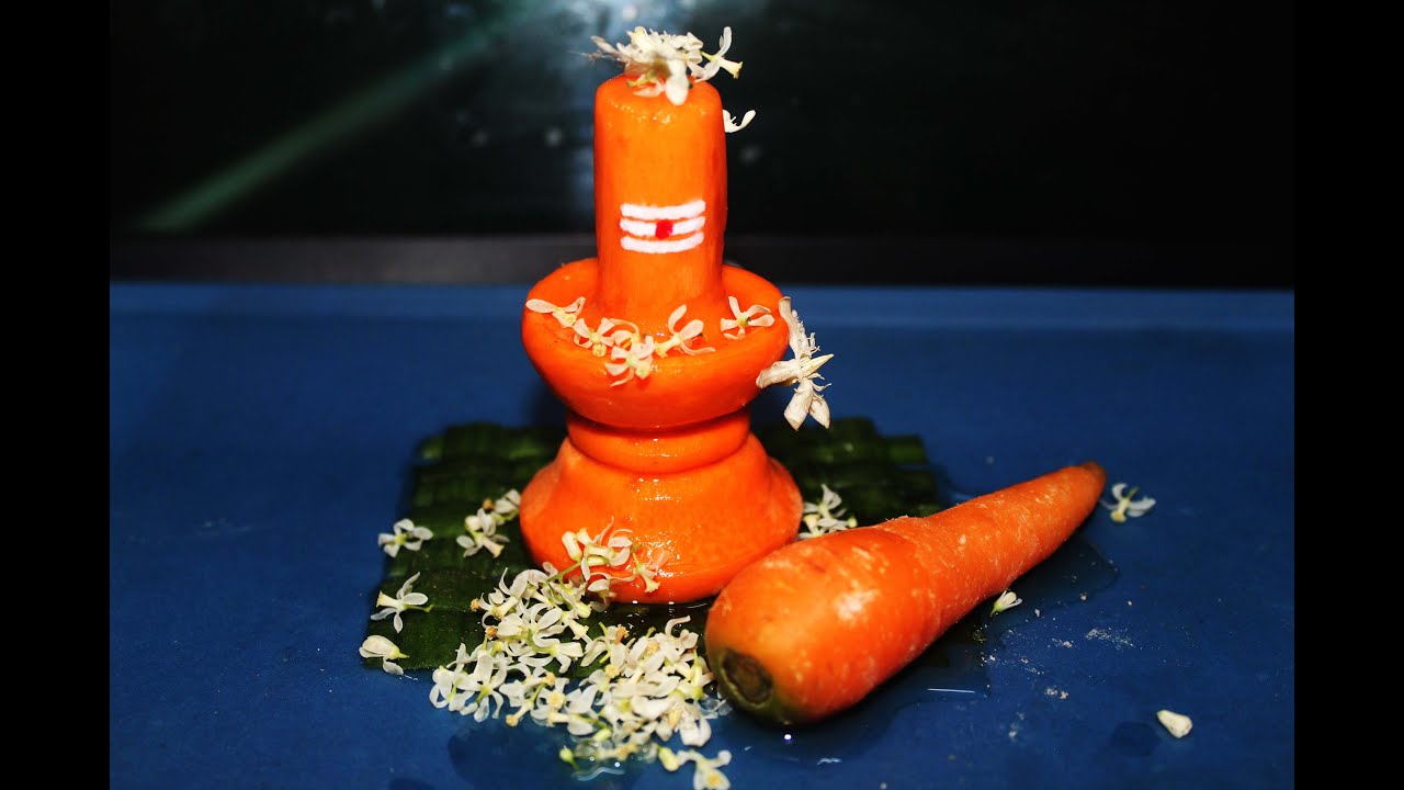 Beautiful Shiva Lingam in Carrot | Vegetable Carving - YouTube