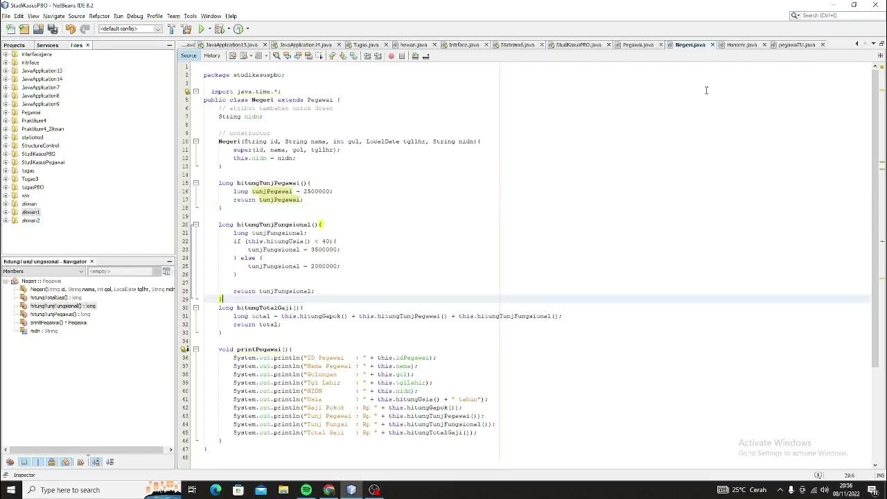 Tugas Studi Kasus Membuat Inheritance di JAVA || Praktikum Pemrograman Berorientasi Objek - YouTube