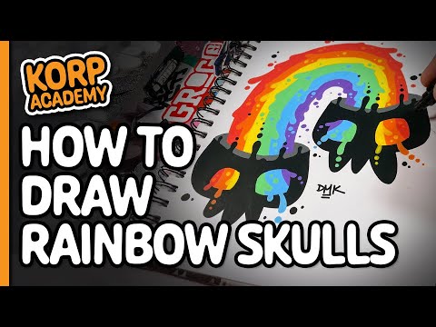 How to Draw Rainbow Skulls with Posca Pens - YouTube