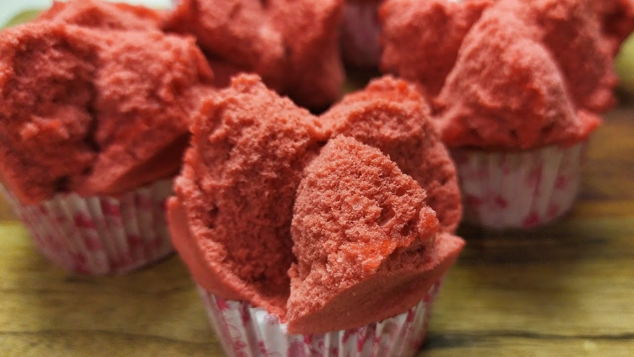 Resep Bolu Kukus Red Velvet Mekar Tanpa Air Soda - YouTube