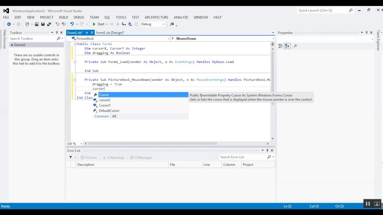 Programming in VB.NET drag and drop in VB.NET - YouTube