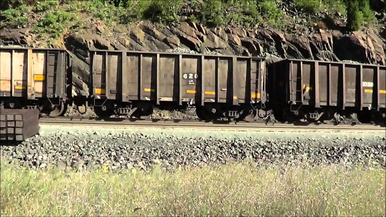 Northshore Mining loaded ore train with CIT SD90 MACs - YouTube